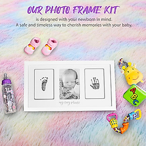 Felt Like Sharing Baby Hand and Footprint Kit, White Frame, Baby Footprint Kit