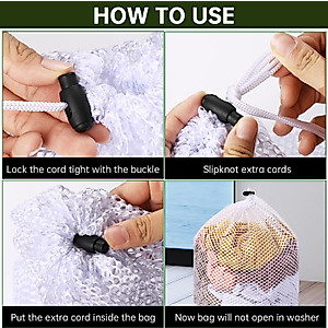 2 Packs Laundry Mesh Bags, Drawstring Net Laundry Bag for Washing Machine, Mesh Wash Bags Laundry Bags, Heavy Duty Dirty Clothes Washing Machine Bag, Travel Washing Bag for Cloths Blouse, Underwear