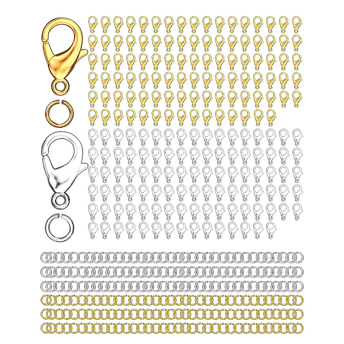 700 Pieces Lobster Claw Clasps and Open Jump Rings Set,Lobster Clasps for Jewelry Making Necklace Clasp Bracelet Jewelry Clasps for Women