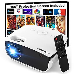 Outdoor Projector, Mini Projector with 100" Screen, 1080P and 240" Supported Movie Projector 7500 L Portable Home Video Projector Compatible with Smartphone/TV Stick/PS5/PC/Laptop