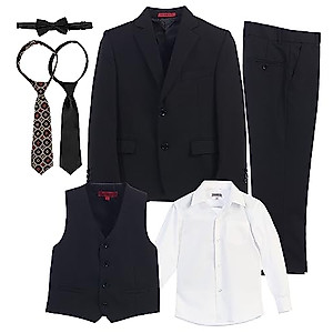 Gioberti Boy's Formal 7 Piece Suit Set, Black, Size 7