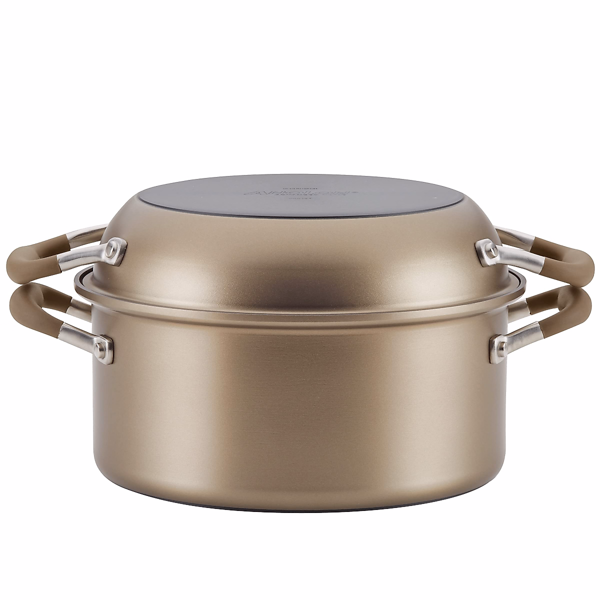 Anolon Advanced Home Hard-Anodized Nonstick Two Step Meal Set (5 Qt. Dutch Oven & 10" Everything Pan Lid, Bronze)