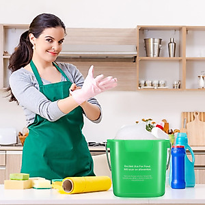 6 Pcs 6 Quart Cleaning Bucket Small Sanitizing Square Bucket Detergent Pail for Home Commercial Restaurant Kitchen Office School (Green)