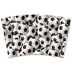 Mugzie Soccer Balls Travel Mug with Insulated Wetsuit Cover, 16 oz, Black