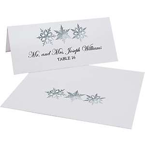 Christmas and Holiday Snowflake Pattern Printable Place Cards, Set of 60 (10 Sheets), Laser & Inkjet Printers - Wedding, Party, Dinner, and Special Events - Made in the USA