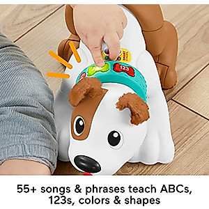 Fisher-Price Baby Learning Toy 123 Crawl With Me Puppy Electronic Dog With Smart Stages Content & Lights For Ages 6+ Months