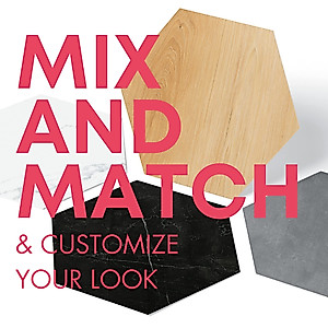 BaseCore HEX Hexagon Vinyl Flooring Pine 5.75" DIY Self Adhesive Textured Modern Floor Tile Peel & Stick Tile | Sample Tile