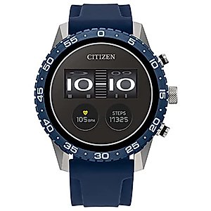 Citizen CZ Smart PQ2 44MM Sport Smartwatch with YouQ App with IBM Watson® AI and NASA research, Wear OS by Google, HR, GPS, Fitness Tracker, Amazon Alexa™, iPhone Android Compatible, IPX6 Rating