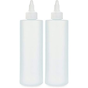 BRIGHTFROM Condiment Squeeze Bottles, 12 OZ Empty Squirt Bottles, Clear Twist Top Cap, Leak Proof - Great for Ketchup, Mustard, Syrup, Sauces, Dressing, Oil, Arts & Crafts, BPA FREE Plastic - 2 PACK