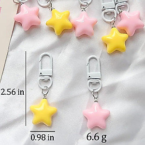 10pcs Chubby Star Key Chains for Car Keys Star Keychain Accessories Cute Keychains for Women Bag Charm Backpack Charms Key Ring Car Key Chain Small Key Rings Snap Keyrings Kawaii Keyring Kids Gifts