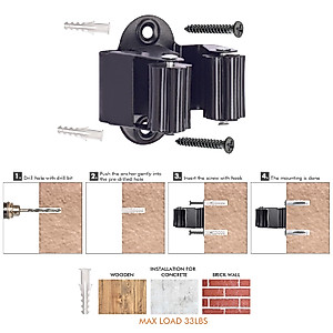 LIGHT DUST Broom Holder Wall Mount - 12 Pack Clip Hooks Mop Hanger Garage Wall Hanging Organizer - Heavy Duty Tool Hangers for Laundry Room Utility Closet Garage Garden Bathroom Tools Organization