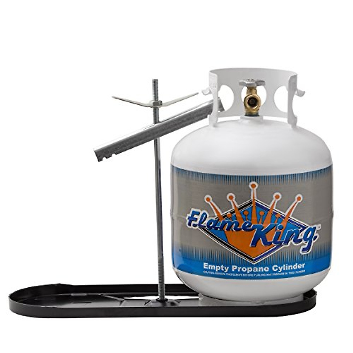 Flame King Auto Changeover LP Propane Gas Regulator + Dual RV Propane Tank Cylinder Rack for RVs and Trailers
