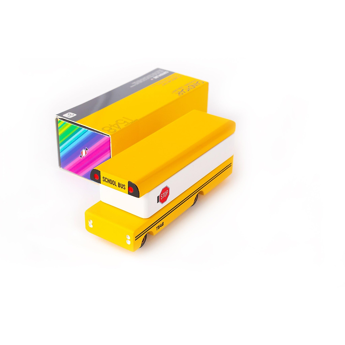 Candylab Toys - CANDYCAR® World Collection - Premium Handcrafted Wooden Car Toy - School Bus