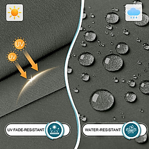 Basic Beyond Outdoor Chair Cushions Set of 4, Square Corner Outdoor Cushions for Patio Furniture, Water Resistant Patio Chair Cushions with 2 Ties, 18.5x16x3, Charcoal Grey