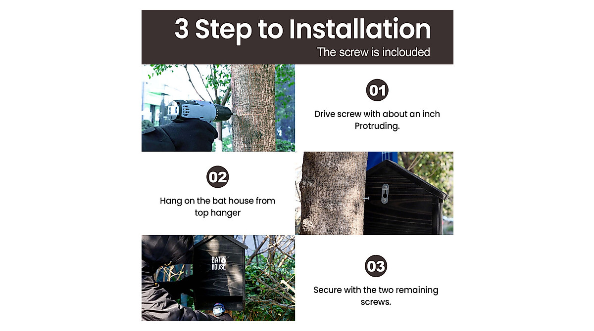 Big Bat House 15" Cedar - Safe Bat Roost & Natural Insect Control