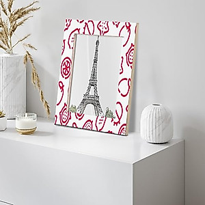 Abstract Fruit Pattern 8x10 Picture Frame, Red Line Wooden Photo Frames for Tabletop and Wall Display, Picture Frame Home Office Decor