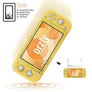 Orzly Screen Protector for Nintendo Switch Lite 2019 Model [4 Pack] Tempered Glass Screen Protectors. No Bubbles Easy Installation Anti Scratch Edition