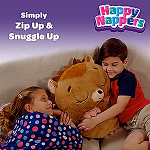 Happy Nappers Pillow & Sleepy Sack- Comfy, Cozy, Compact, Super Soft, Warm, All Season, Sleeping Bag with Pillow- Blue Shark (Medium- 54” x 20”)