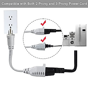 KUNCAN Appliance Power Extension Cord - Heavy Duty 14/3 AWG Parallel 3 Prong Low Profile Flat Cable US Plug Male to Female Extender Grounded Wire for AC Unit, Air Conditioner, Refrigerator (9 ft)