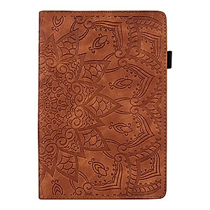 Pefcase Case for Galaxy Tab S7 Plus 12.4 inch Premium PU Leather Folio Stand Cover with Card Slot Pen Holder Multi-Angle Viewing, for Samsung Galaxy Tab S7+ Plus 2020 SM-T970/T975/T976 - Brown