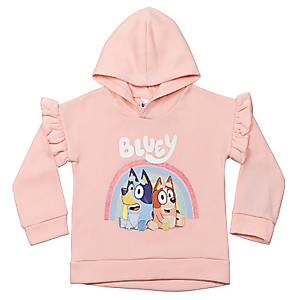 Bluey Bingo Toddler Girls Fleece Hoodie and Leggings Outfit Set Pink/Purple 2T