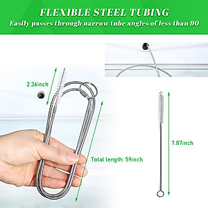 Kewucn 59 Inch Long Wire Brush, Car Sunroof Drain Cleaning Tool, Flexible Nylon Cleaner for Cleaning Straw, Feeding Tube, Sink, Refrigerator Drain, Universal Slim Hose Pipe Brush