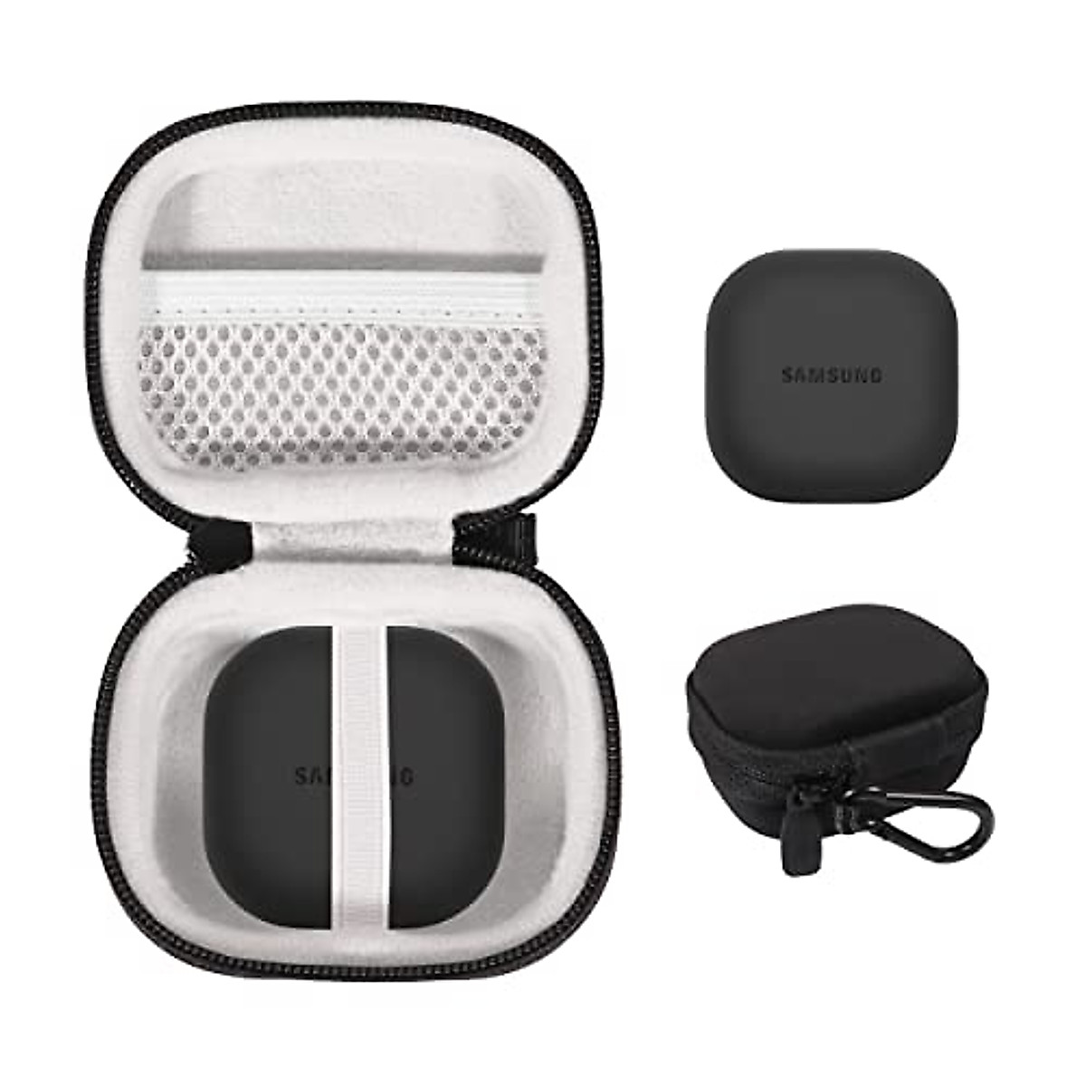 CaseSack Case for Samsung Galaxy Buds 2 Pro, Buds Pro, Buds 2, Buds Live True Wireless Bluetooth Earbuds (Black)