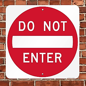 SmartSign 24 x 24 inch “Do Not Enter” Metal Sign with Pre-Cleared Holes, 80 mil Laminated Rustproof Aluminum, Red and White, Made in USA