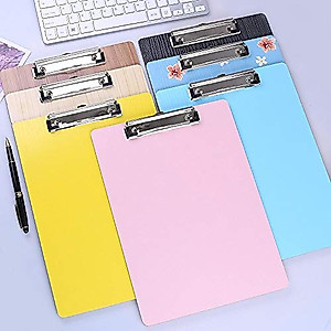 Office Supply Clipboard 4PCS A4 A5 Clipboard Wood Stationery Writing Pad Board Clip Stationary School Office Supply Accessory Exam File Storage Kit Durable Low Profile Clip ( Color : Blue A5 4pcs )