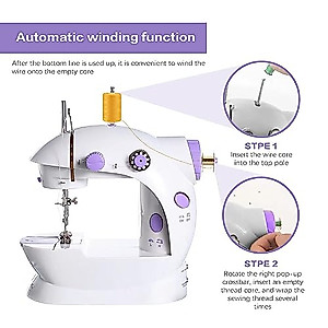 Mini Sewing Machine for Beginners, Easy Portable Sewing Machine for Kids Lightweight, Small Household Electric Handheld Sewing Upgraded Portable Household Kids Beginners Travel Automatic Sewing Machine