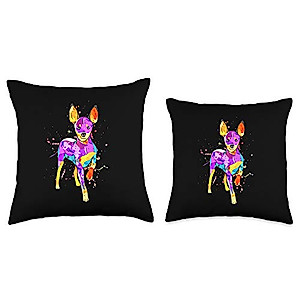 Miniature Pinscher Dog Design Gifts Men Women Splash Art Miniature Pinscher Cute Gift Men Women Dog Lover Throw Pillow, 16x16, Multicolor