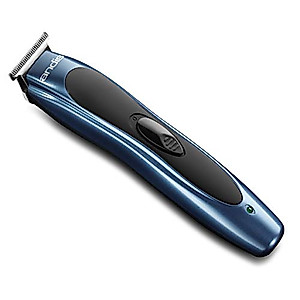 Andis 25195 VersaTrim Corded/Cordless Beard/Hair Trimmer, Lithium-Ion - Carbon Steel T-blade for Beard, Mustache, Stubble, Nose, & Body Grooming – Close Cutting, Zero Gapped – Blue, 12-Piece Kit