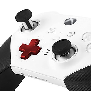 Metal Replacement Thumbsticks for Xbox Elite Controller Series 2 Core,Component Pack Includes 4 Swap Magnetic Joysticks,4 Paddles,1 Standard D-Pads, Accessories Parts for Xbox One Elite 2(Red)