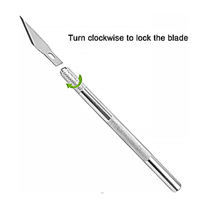 GUGUGI 9mm Snap Off Knife & Precision Carving Craft Knife With 15 Piece Knife Blades Replacement for DIY Art Work, Use In School Home Office Utility Knife