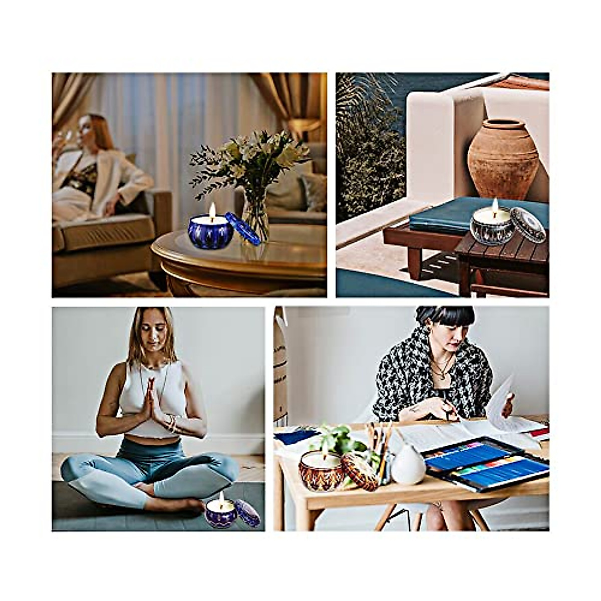 JIBEVEYYI 12 Constellations Scented Candles Gift Set 2.5oz with Essential Oils for Bath, Stress Relief, Yoga Aromatherapy Candles Natural Soy Wax Jar Candles Gifts for Scented Decoration