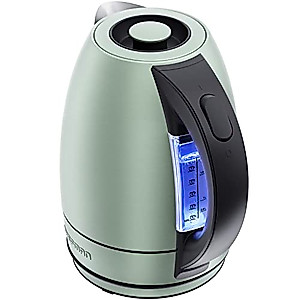 Chefman Electric Kettle, 1.8 Liter Stainless Steel Electric Tea Kettle Water Boiler with Automatic Shutoff, LED Lights, Boil-Dry Protection, Hot Water Electric Kettles for Boiling Water, Green