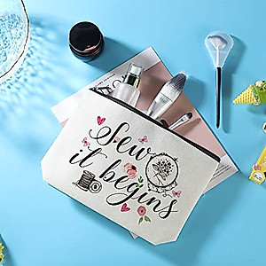 Sewing Lover Gift Sewing Cosmetic Bag Quilting gifts Sewing Gifts for Women Sewing Machine Ornament Makeup Bag Gift for Quilters Seamstress Tailors Sewing Addicts