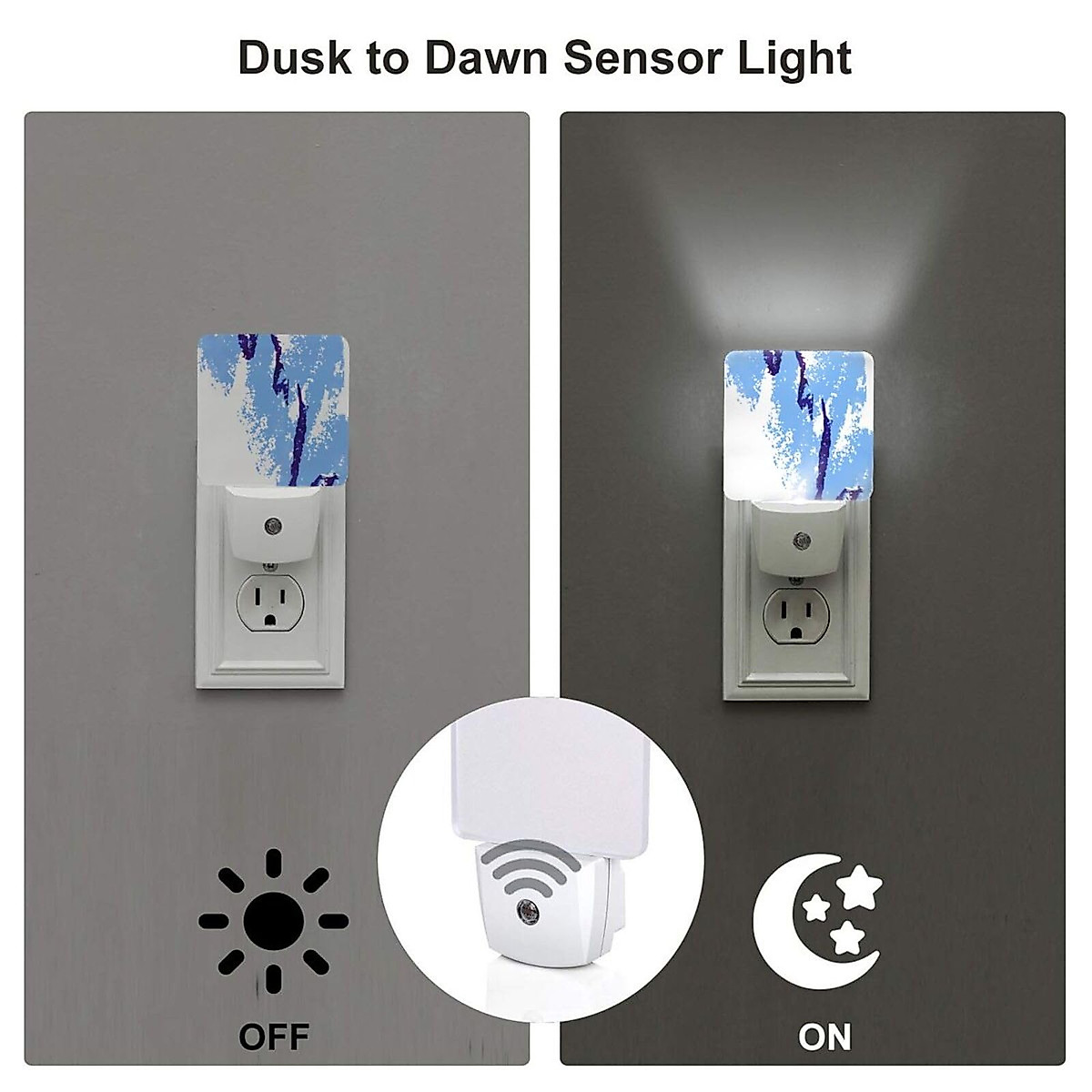 Delhiponics Graffiti Art Night Light Dusk to Dawn Smart Sensor,White Led Nightlight for Bedroom,Bathroom,Kitchen,Hallway,Stairs,Energy Efficient,Decor Desk Lamp