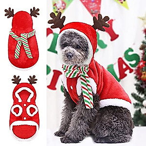 Pet Clothes Hangers for Closet Pet Christmas Antlers Pullover Sweater Cute Autumn Winter Coat Cartoon Dogs Shirts