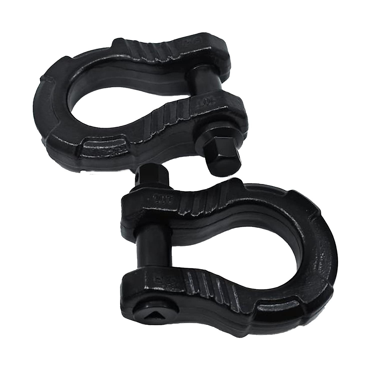 GearAmerica UBER Shackles with Anti-Theft Lock – 80,000 Lbs (40 T) Strength – Connect Tow Strap or Winch Line for Off-Road Recovery – Towing D-Rings and ?” UberLock Security Pin – Black, 2-Pack