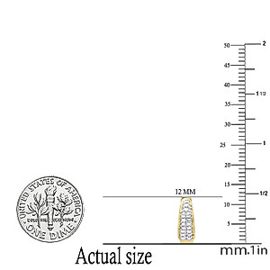 Dazzlingrock Collection 0.15 Carat (ctw) Round Lab Grown Diamond Ladies Huggies Hoop Earrings, 14K Yellow Gold