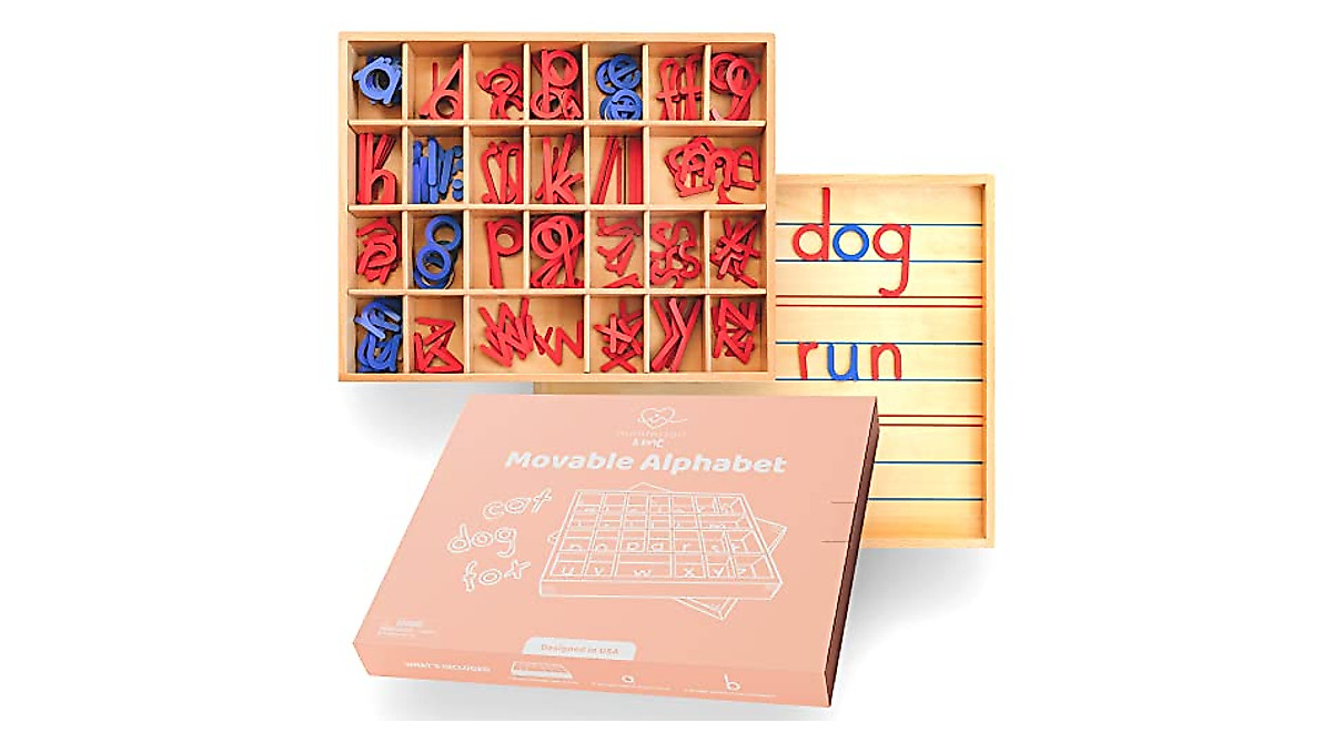 Movable Alphabet Montessori Wooden Letters for Learning