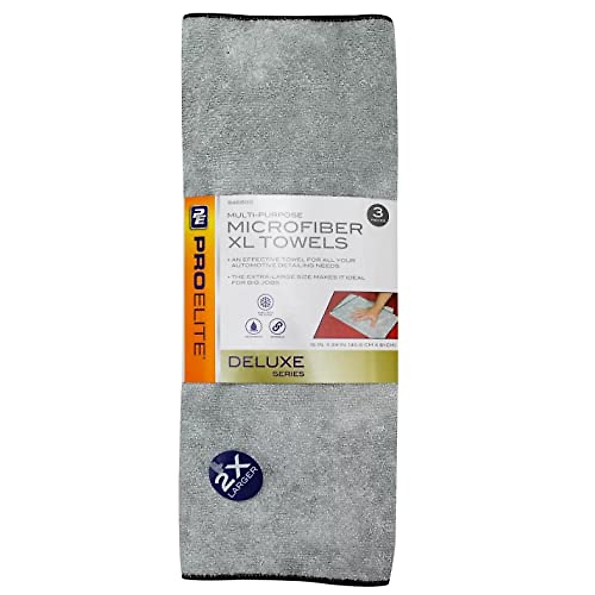ProElite Microfiber Super Shine Cleaning Towels, 3 Pack