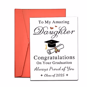 2025 Graduation Gifts for Her College Graduation Card for Daughter Best Gifts for High School Senior 2025 Stuff Class of 2025 Gifts Bulk Proud of You Card Master Law 2025 Graduation Card with Envelope