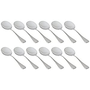 Winco Shangarila 12-Piece Bouillon Spoon Set, 18-8 Stainless Steel