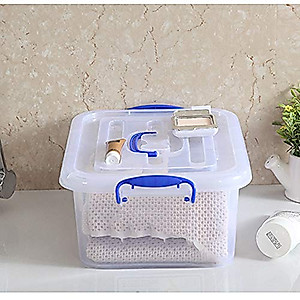 Morcte 8 Liter Clear Latching Box, Plastic Storage Bin with Handle, 2-Pack