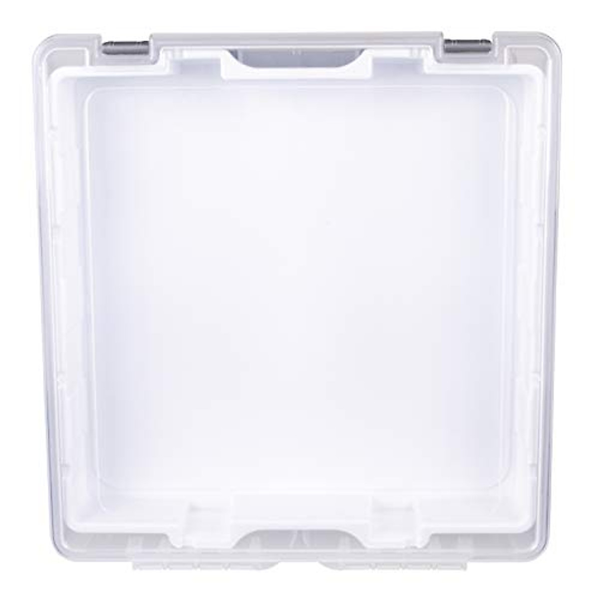 AB Designs 6899ABD Super Satchel Double Deep with Lift-Out Tray and Removable Dividers, Stackable Home Storage Organization Container, Clear with Sliver Latches and Handle