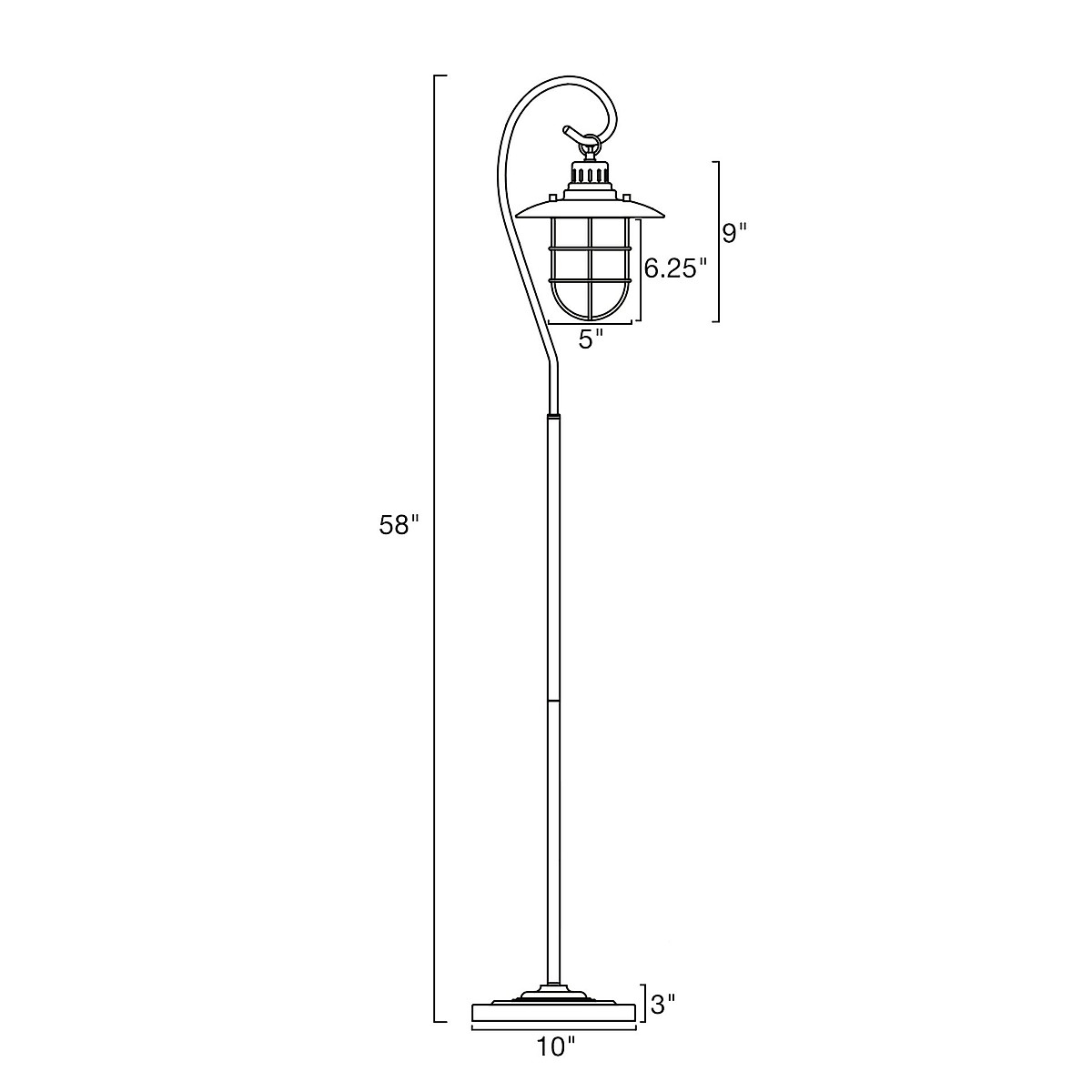 Kira Home Lantern 58" Industrial Nautical Floor Lamp + 6W Bulb (Energy Efficient / Eco-Friendly), Hanging Shade Design + Cage, Brushed Pewter Finish