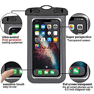 5 Pack Universal Waterproof Phone Pouch, Large Phone Dry Bag Waterproof Case for Apple iPhone 14 13 12 11 Pro Max XS Max XR X 8 7 6 Plus SE, Samsung S21 S20 S10,Note,Up to 7"