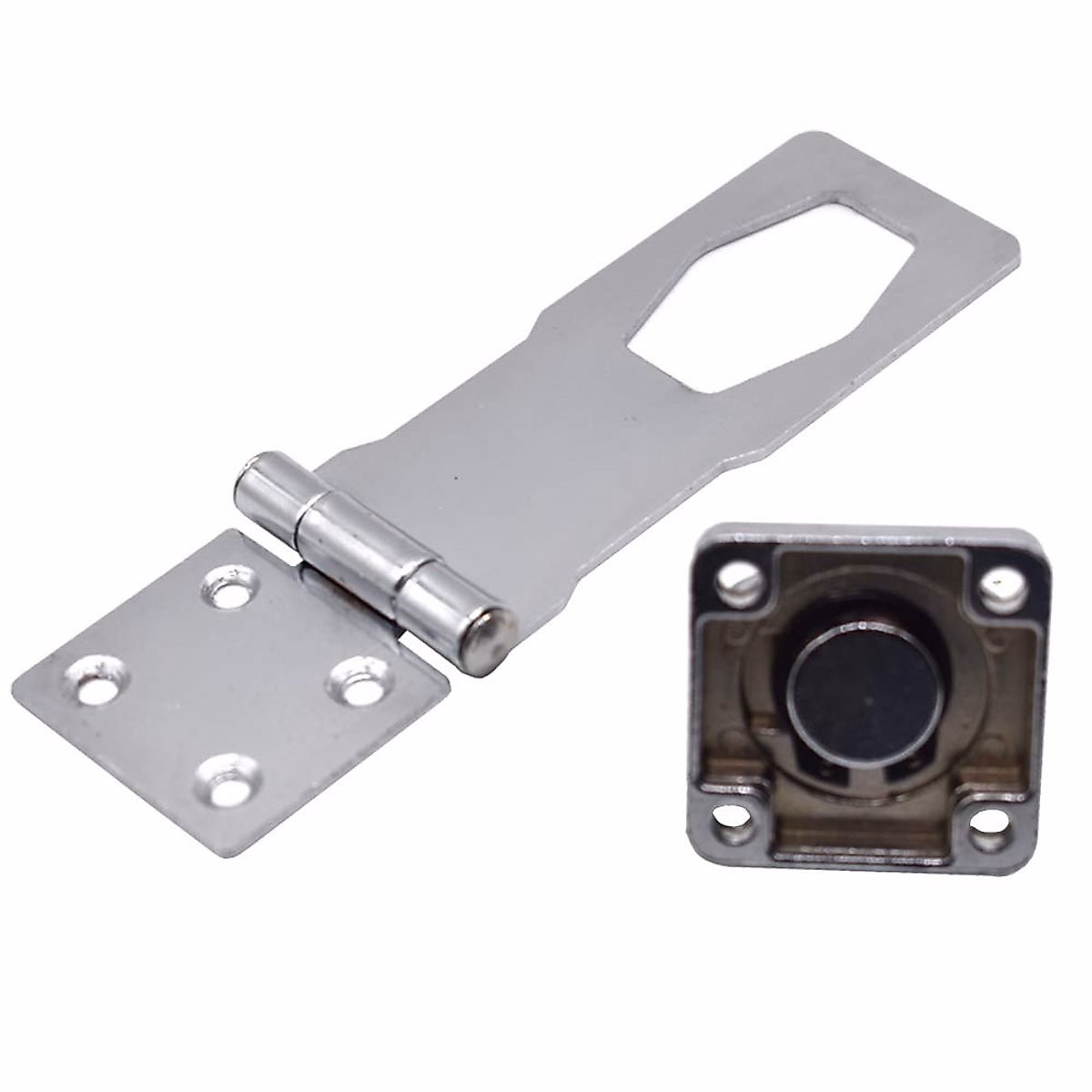 2Pcs Keyed Hasp Locks 4” x 1-5/8” Catch Latch Safety Lock Door Lock with Key